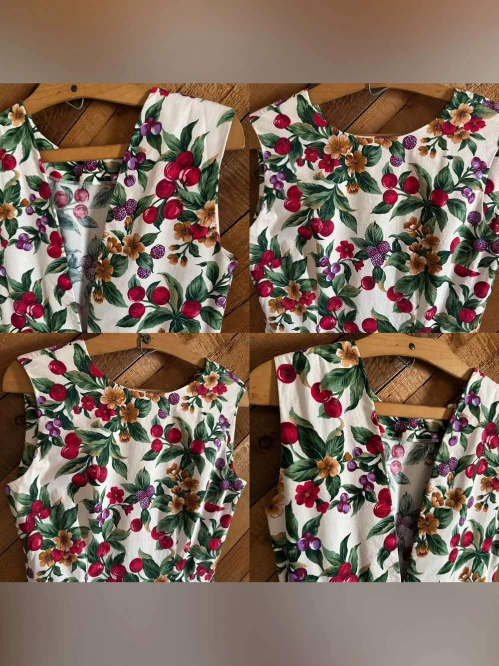 Dresses | Floral And Raspberry Fruity Sleeveless Dress | Poshmark